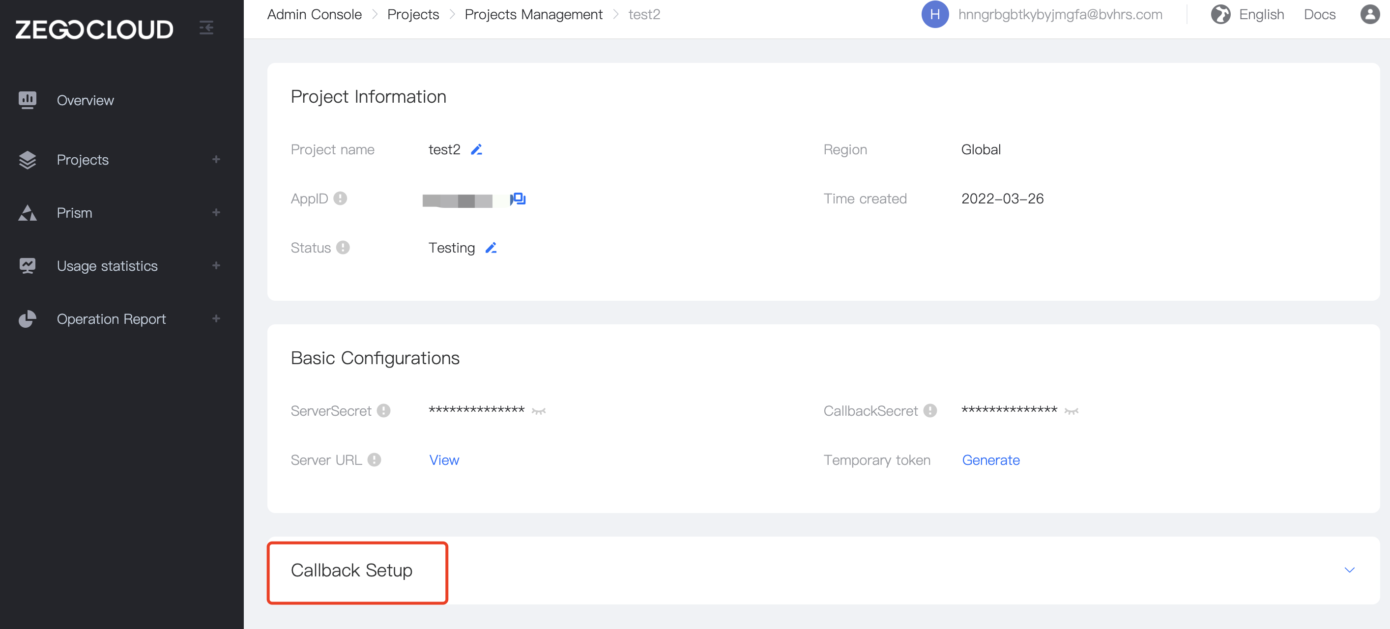 Setting up server-to-server callbacks | ZEGOCLOUD Documentation